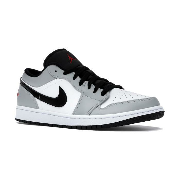 NIKE AIR JORDAN 1 LOW lt smoke grey/gym red-white 553558-030 | Limited ...
